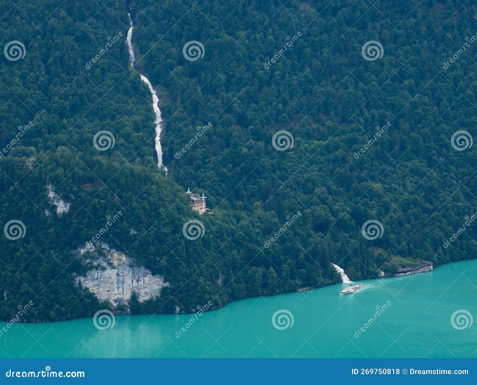 Giessbach Falls and Shore of Lake Brienz Stock Photo - Image of ...