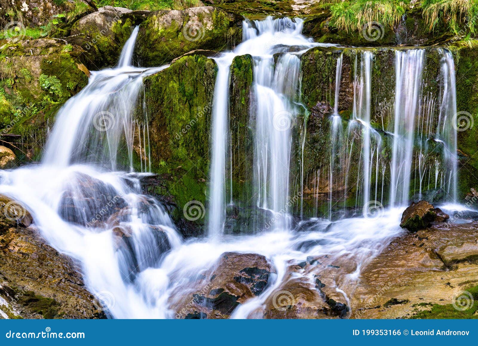 Giessbach Waterfall on Brienzersee Lake in Switzerland Stock Photo ...