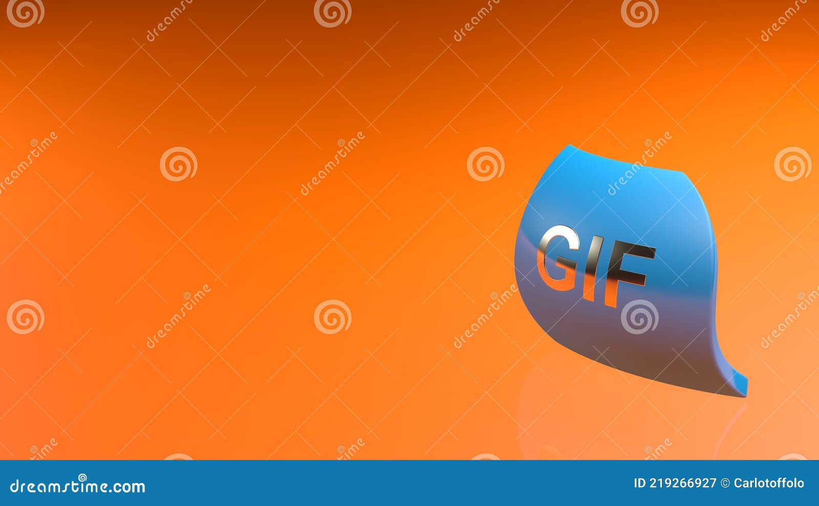 GIF Blue Icon on Orange Background - 3D Rendering Illustration Stock ...