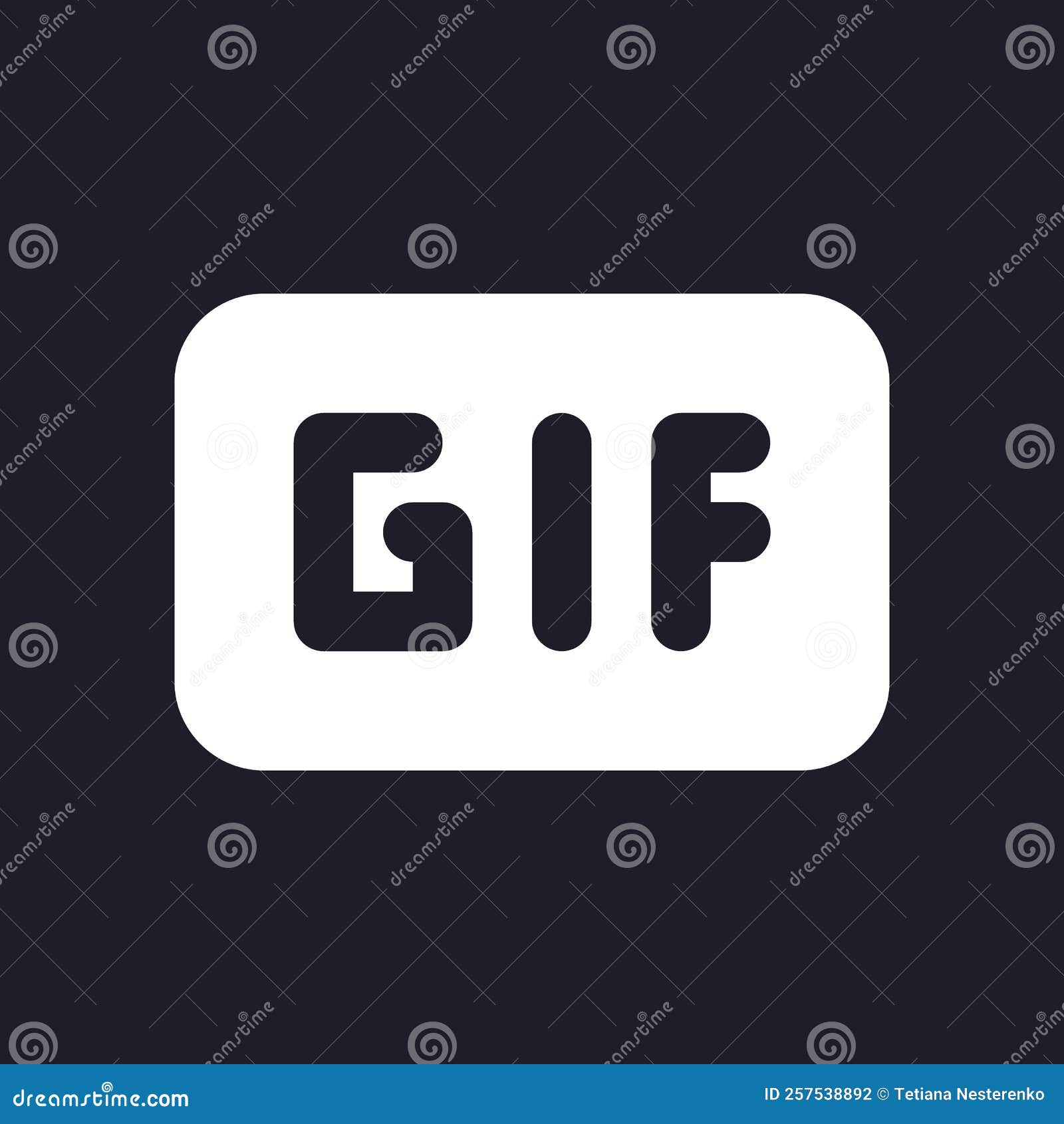 GIF Dark Mode Glyph Ui Icon Stock Vector - Illustration of design, chat ...
