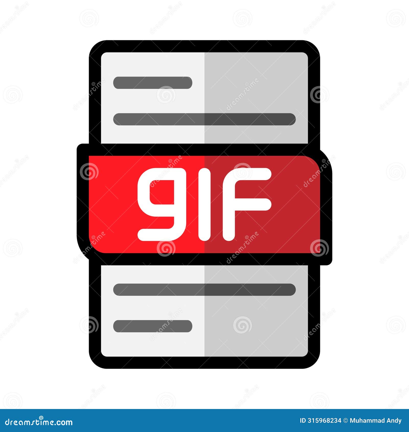 Gif File Type Flat Icons. Document Files Format Graphic Design Outline ...