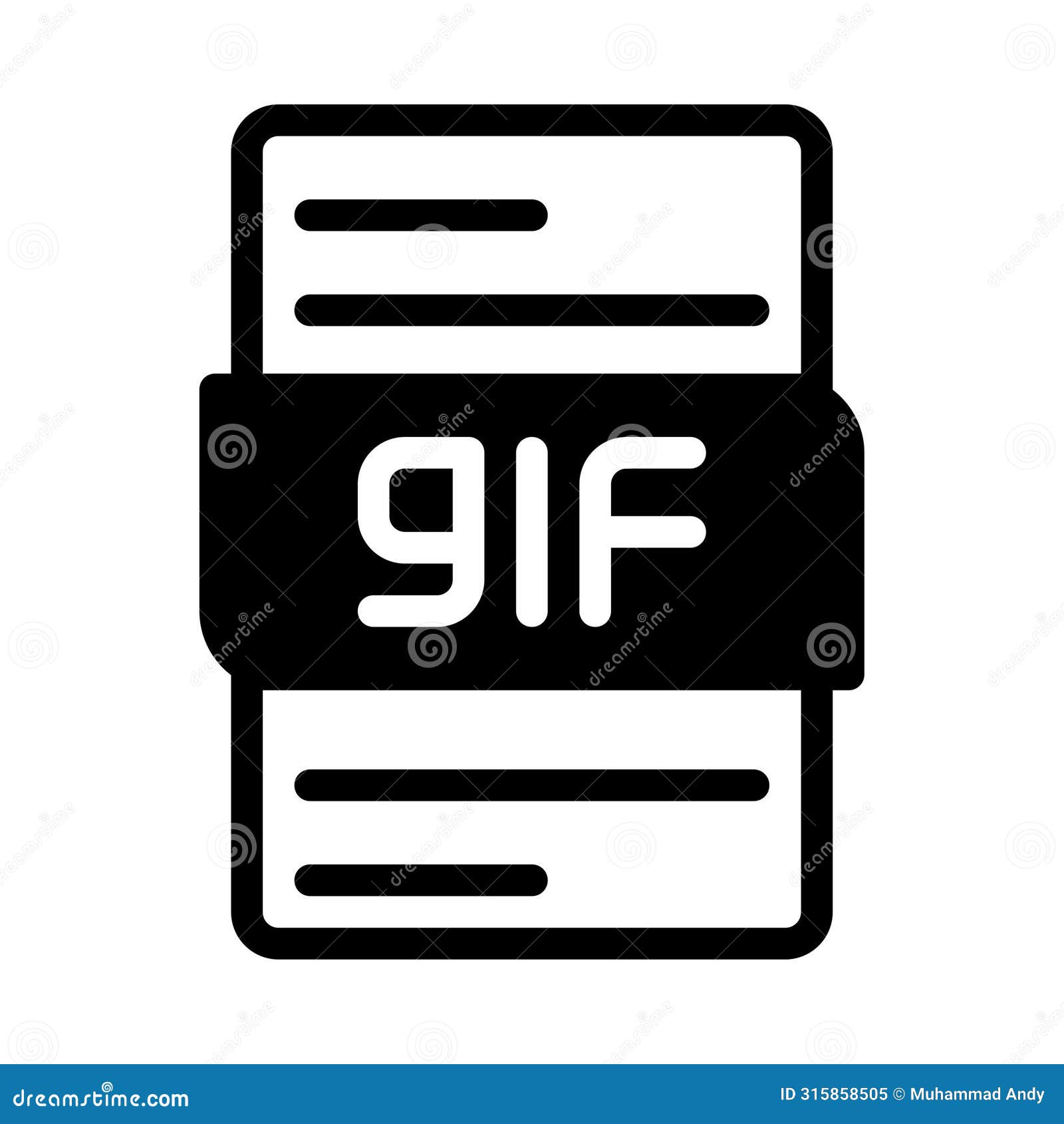 Gif File Type Icon. Files Document Graphic Design. with Outline Style ...
