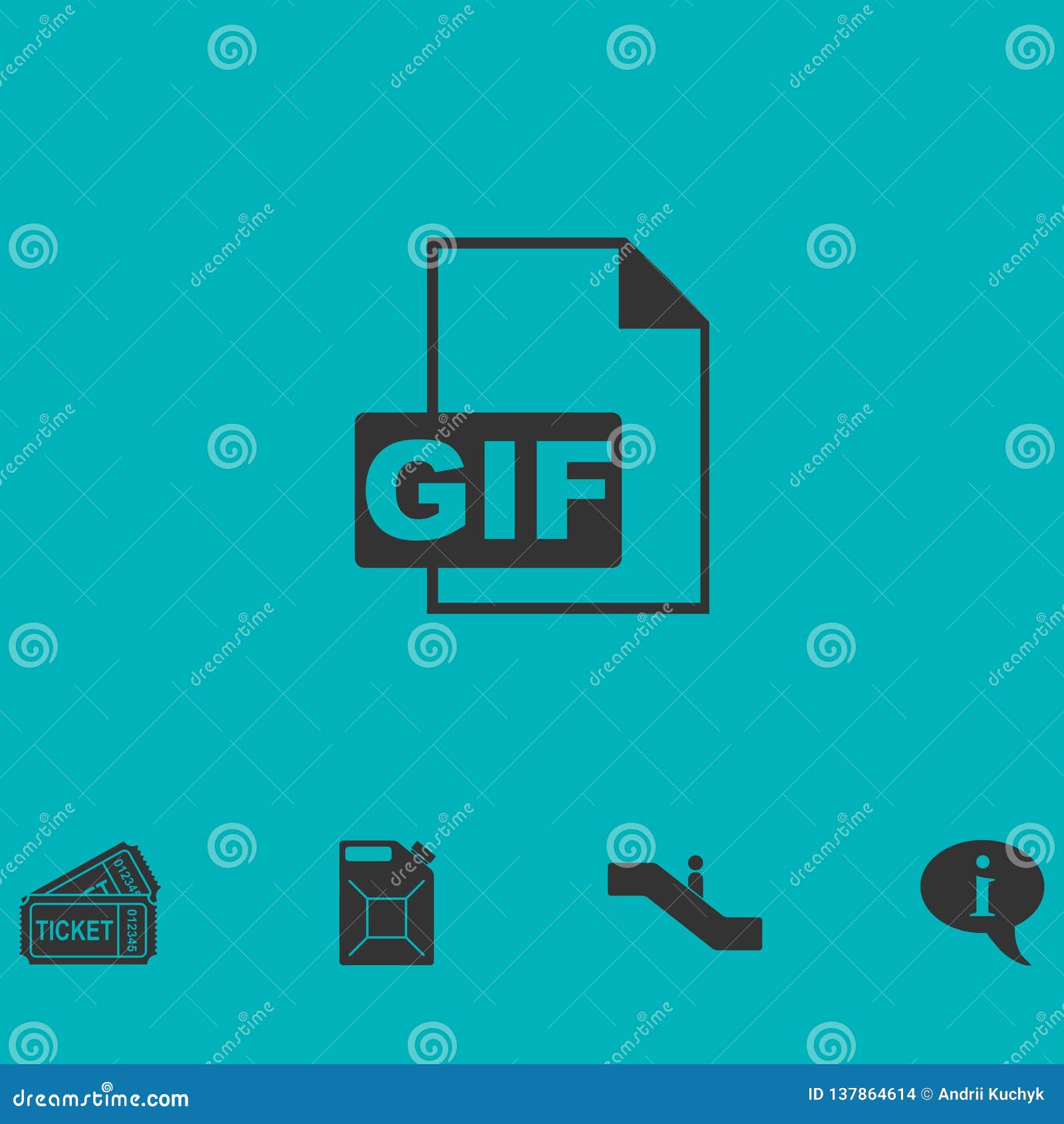 GIF format icon flat stock vector. Illustration of sign - 137864614
