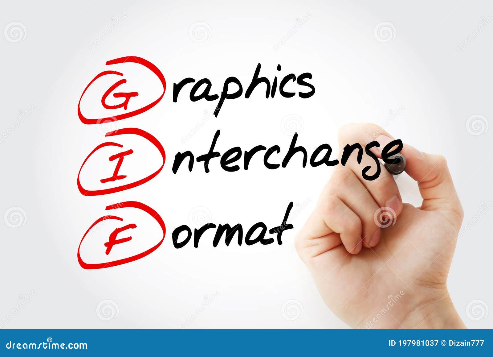 GIF - Graphics Interchange Format Acronym With Marker, Concept ...