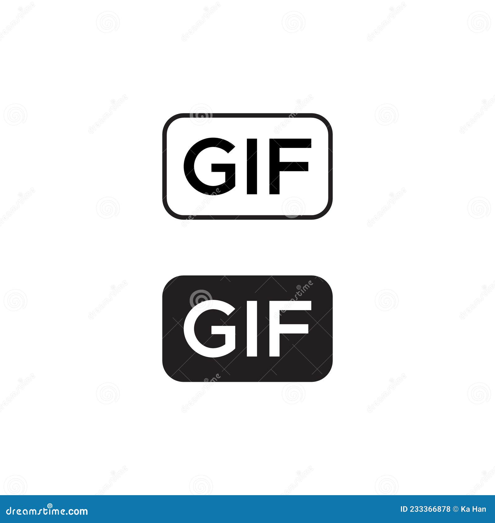 GIF Icon Vector Isolated on Rectangle Shape Stock Vector - Illustration ...