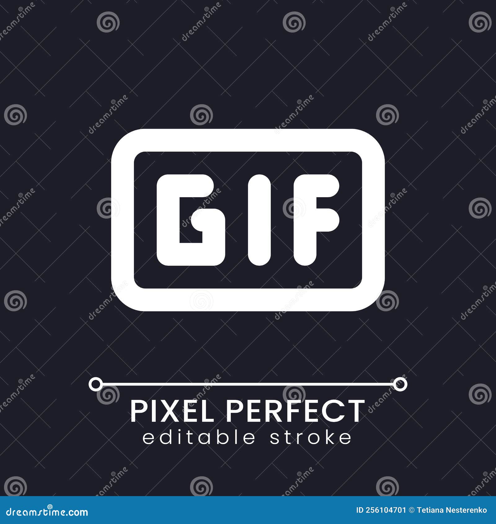 GIF Pixel Perfect White Linear Ui Icon for Dark Theme Stock Vector ...