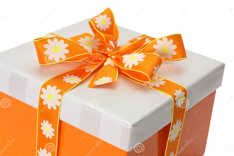 The gift stock photo. Image of present, pink, orange, white - 7659916