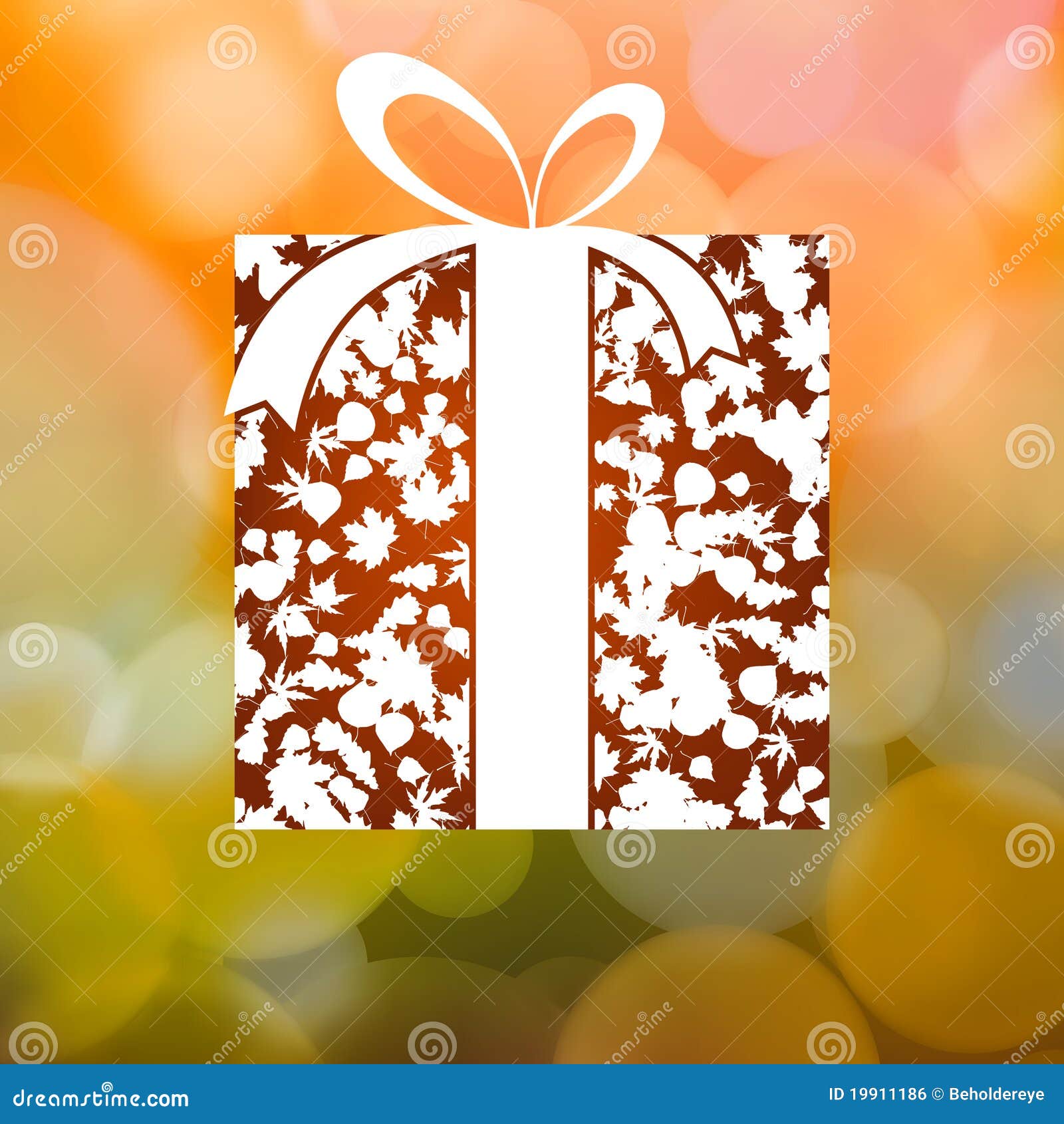 Gift from Autumn Leaves Background. EPS 8 Stock Vector - Illustration ...