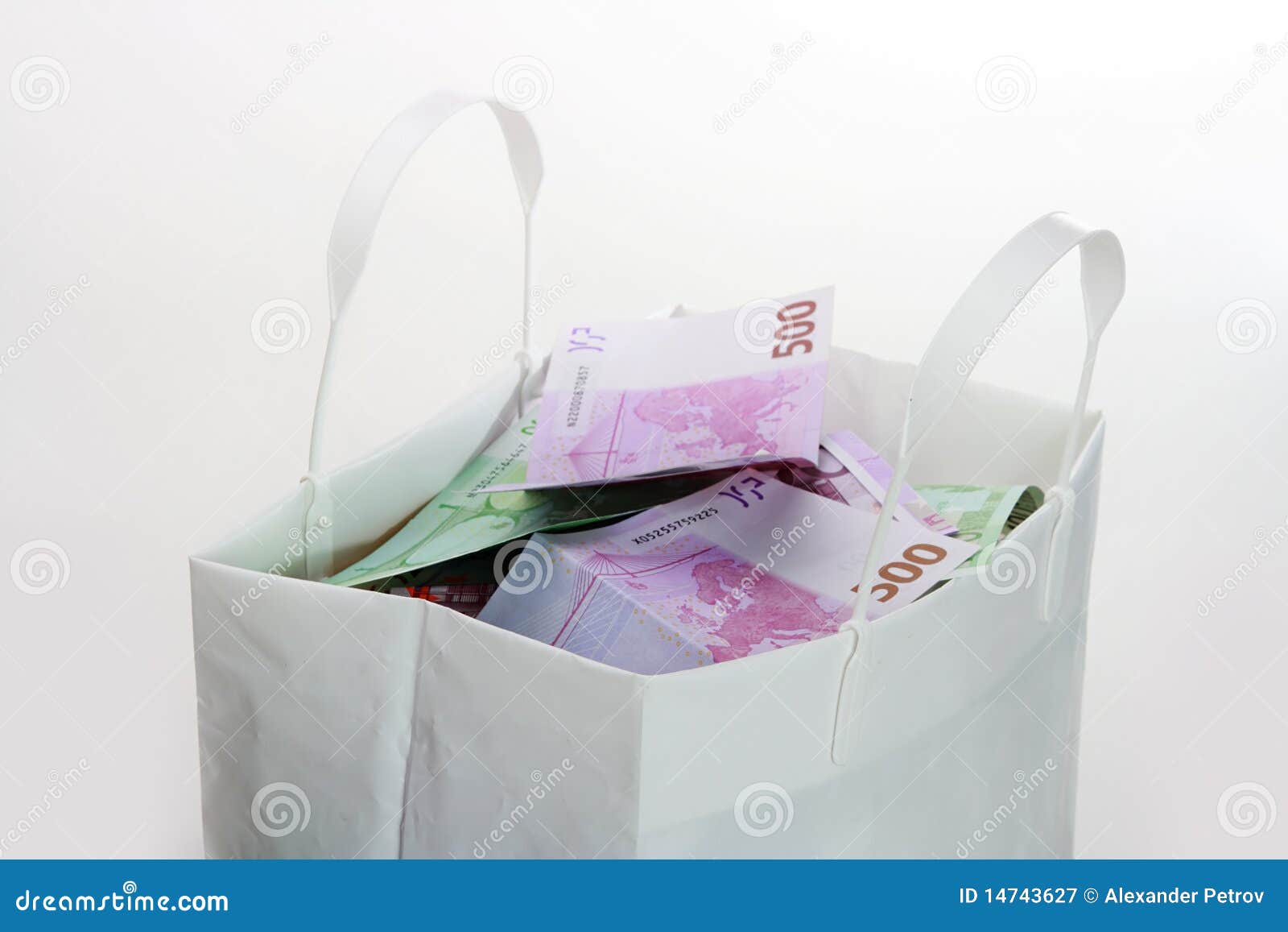 The Gift Bag is Filled with Money Stock Image - Image of giftbox ...