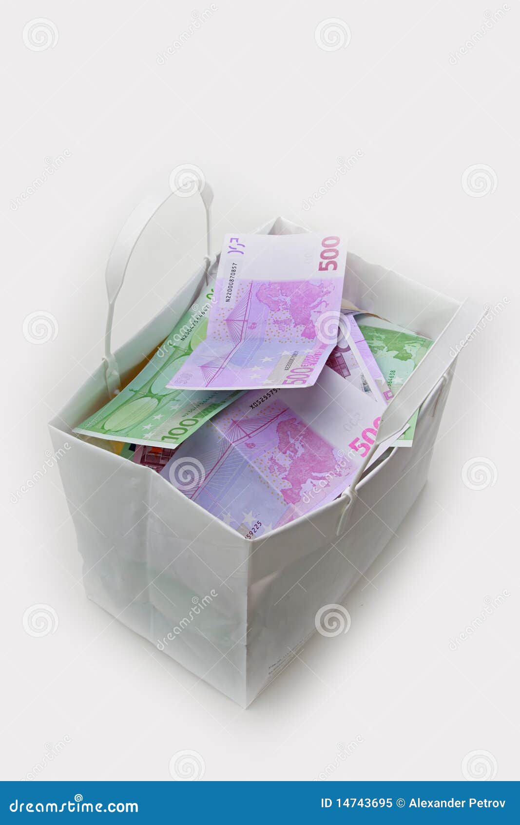The Gift Bag is Filled with Money Stock Image - Image of money, rich ...