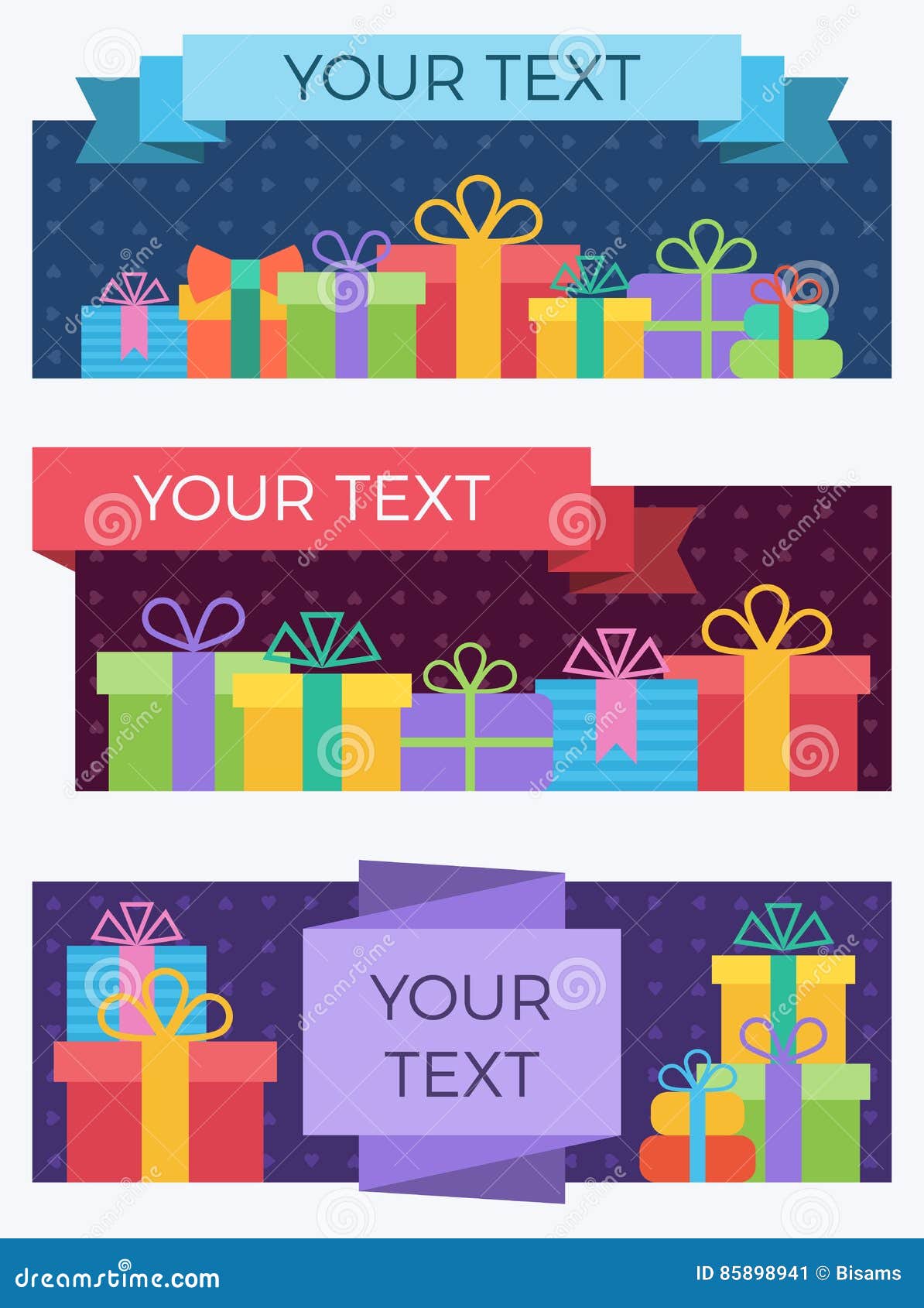 Gift banners. stock vector. Illustration of heart, party - 85898941