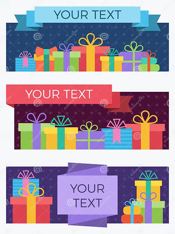 Gift banners. stock vector. Illustration of heart, party - 85898941
