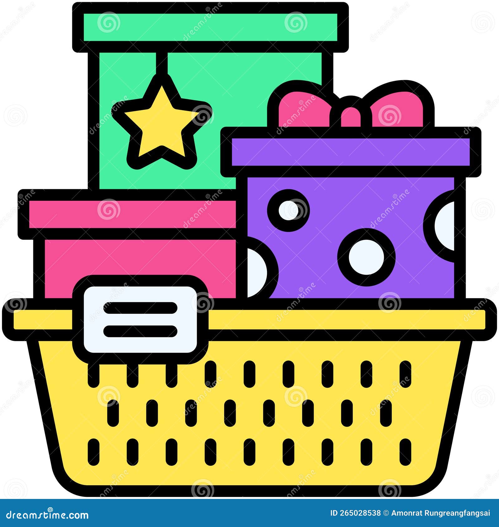 Gift in Basket Icon, New Year Realated Vector Stock Vector ...