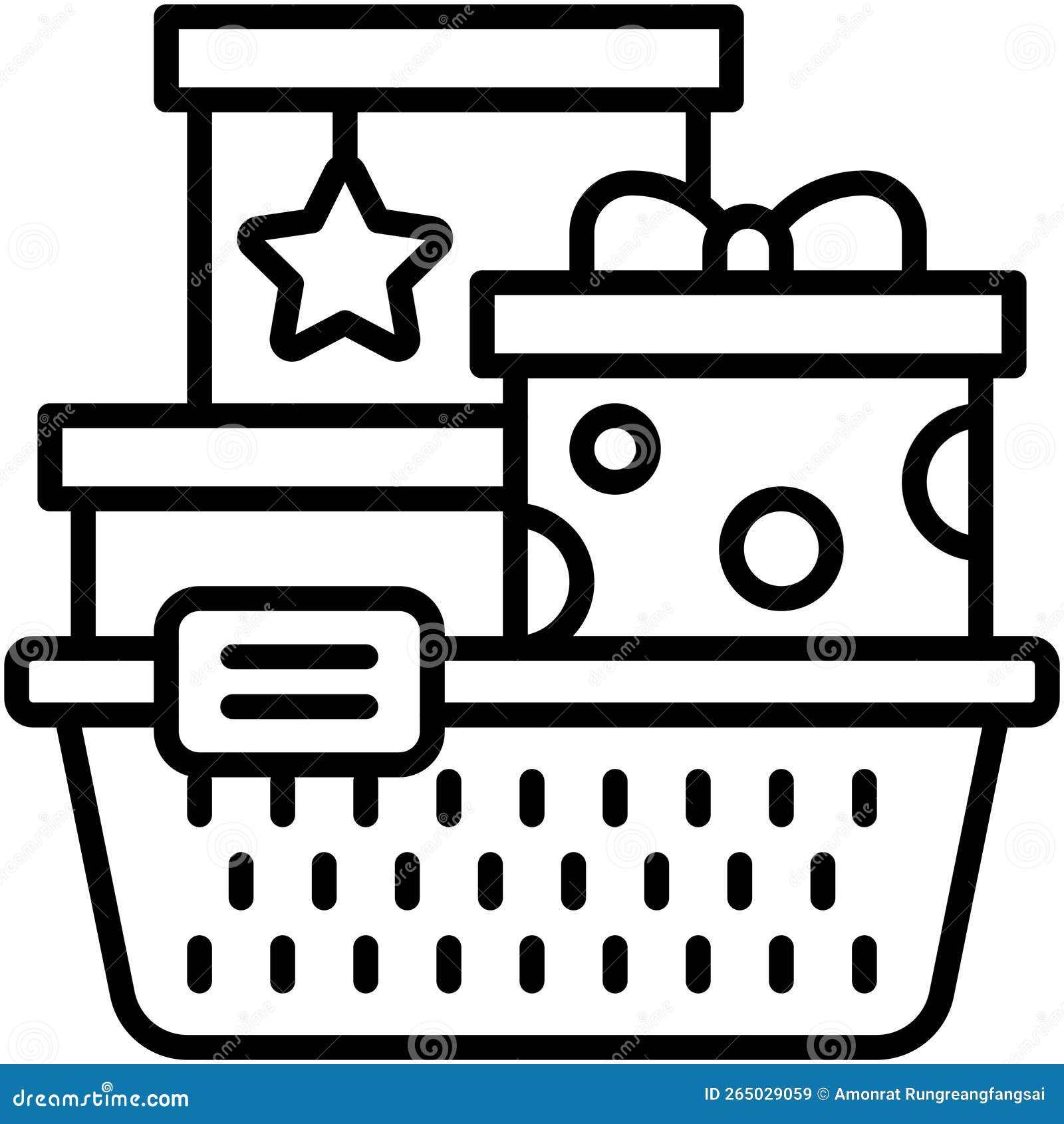 Gift in Basket Icon, New Year Realated Vector Stock Vector ...