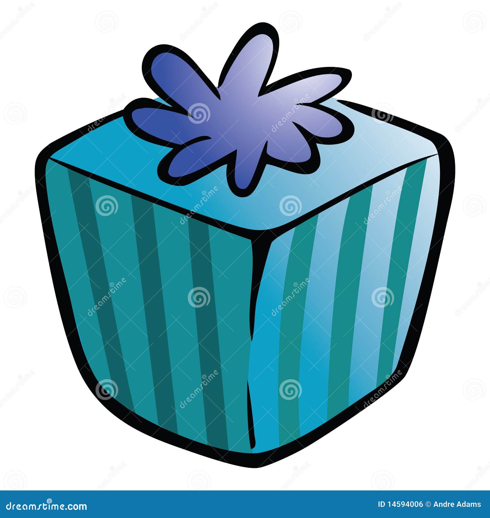 Gift blue box stock vector. Illustration of cartoon, christmas - 14594006