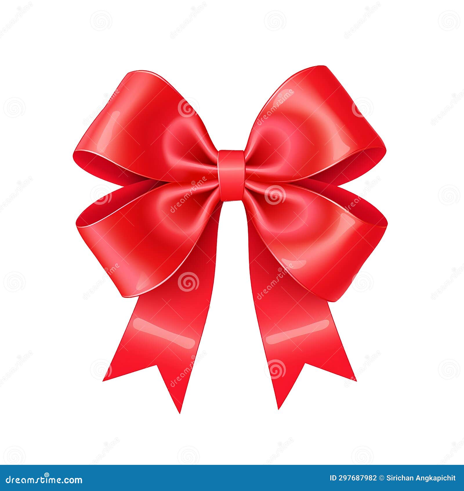 Gift Bow in Flat Style Illustration Stock Illustration - Illustration ...