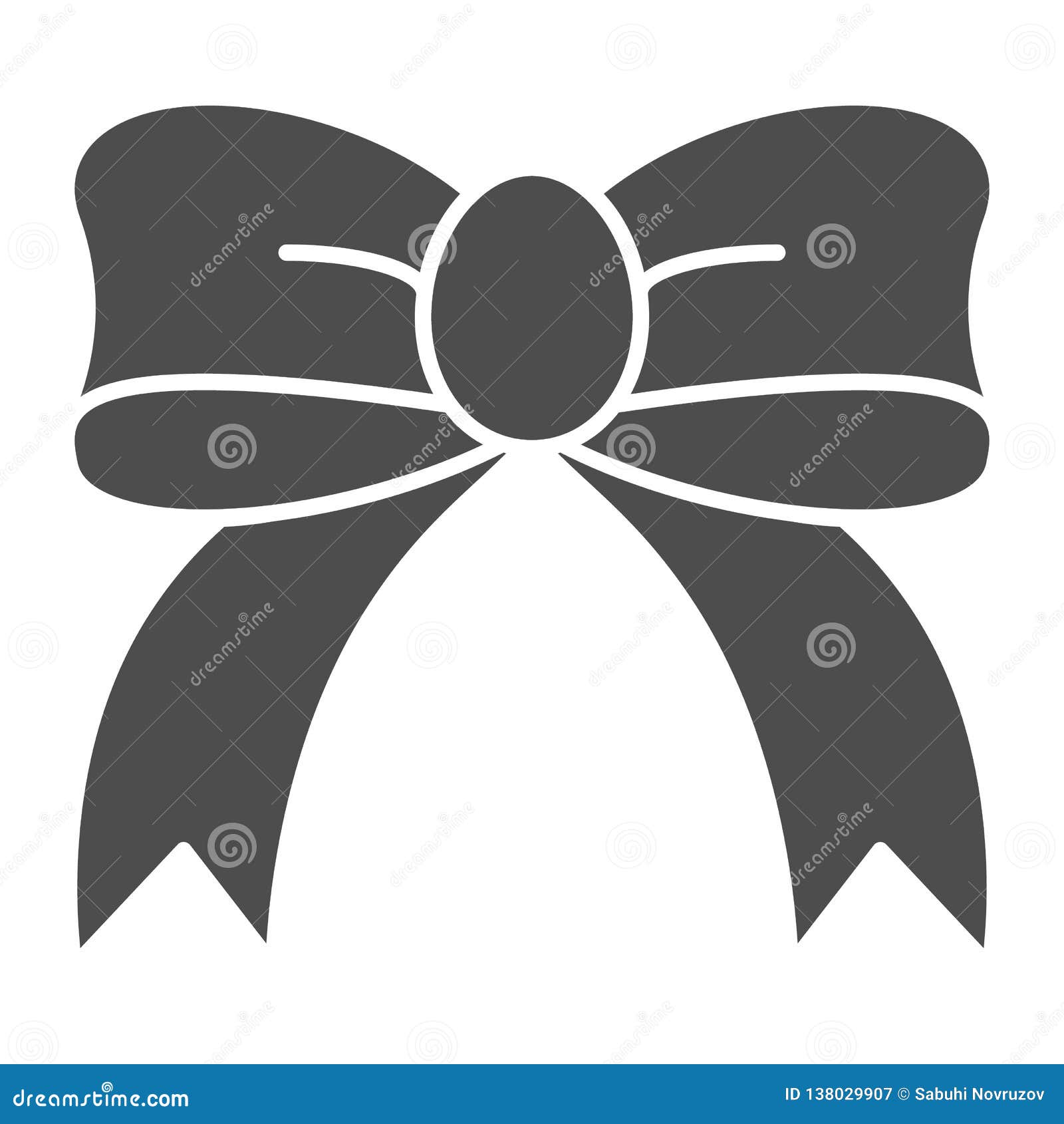 Gift Bow Solid Icon. Silk Bow Vector Illustration Isolated on White ...