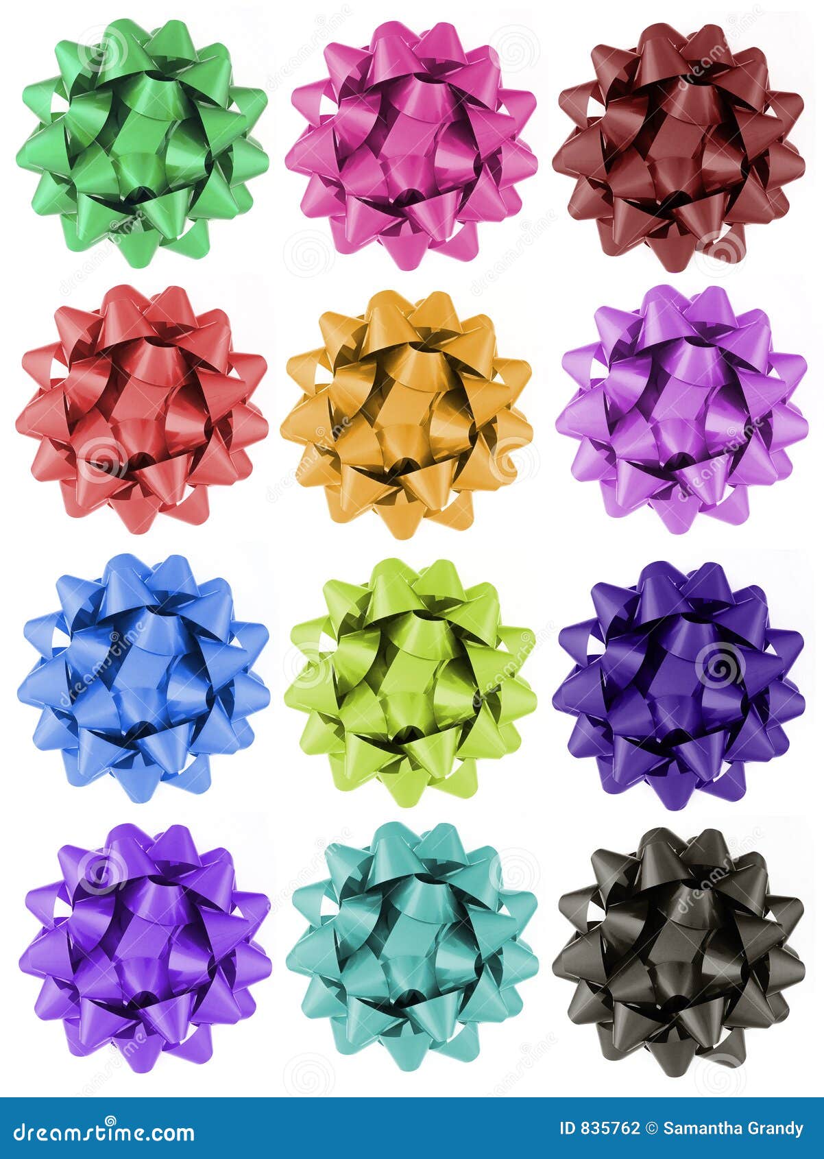 Gift Bows - 12 colours stock photo. Image of party, purple - 835762