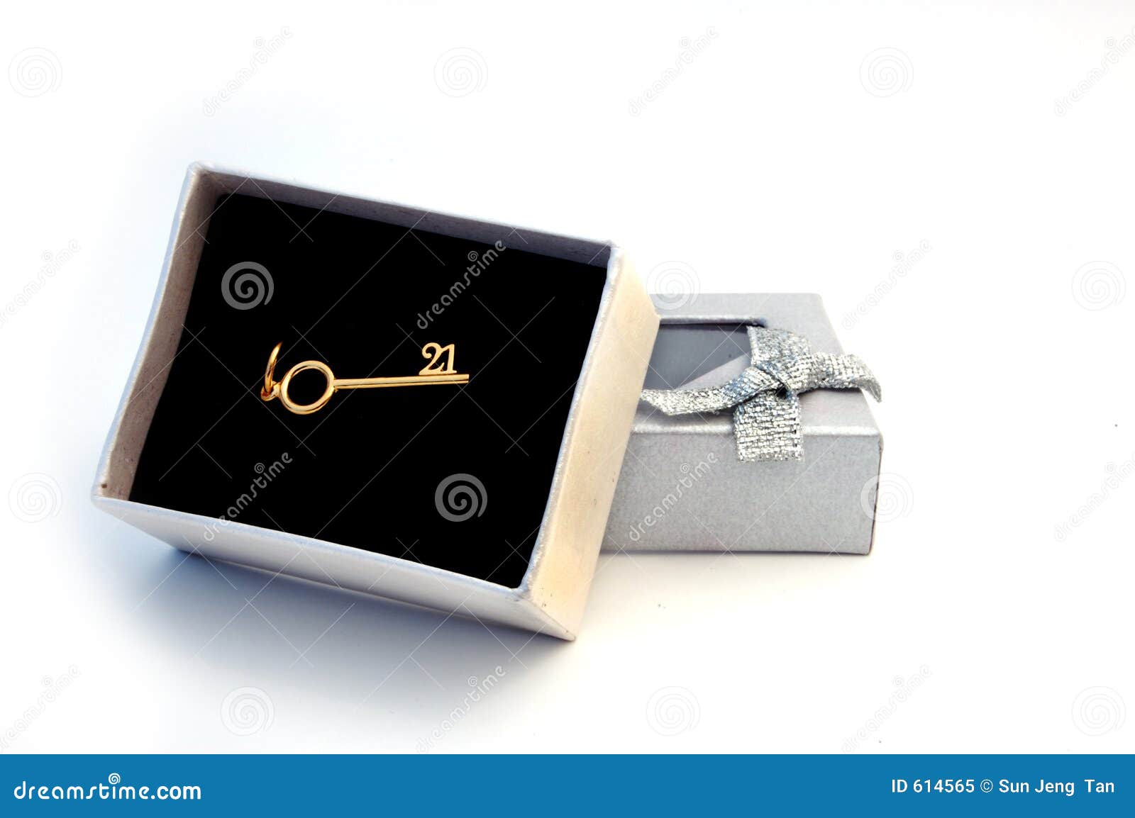 Gift Box with 21th Golden Key Stock Image - Image of giving, packaging ...
