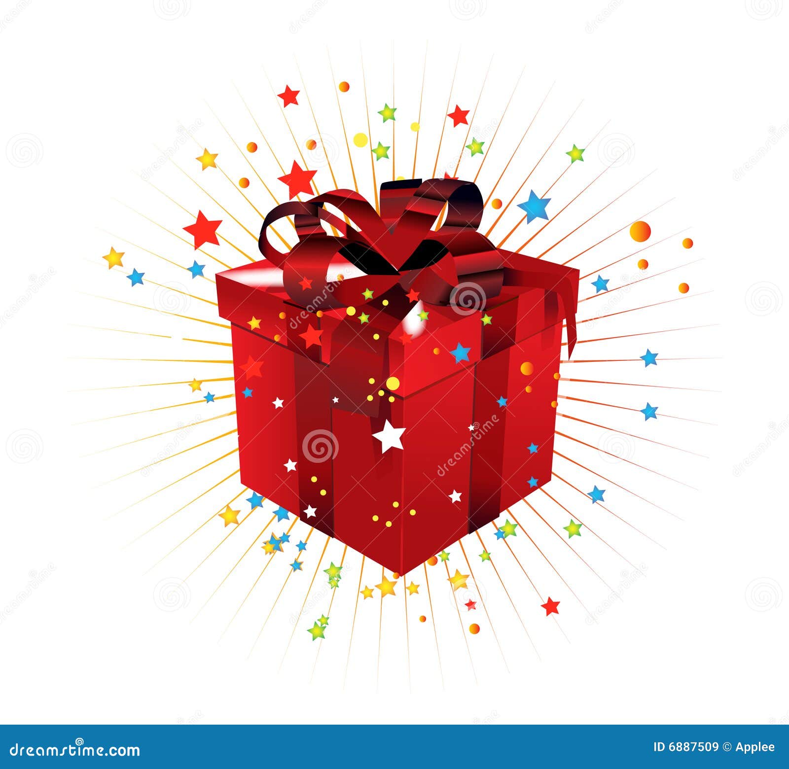 Gift box stock vector. Illustration of graphics, stars - 6887509