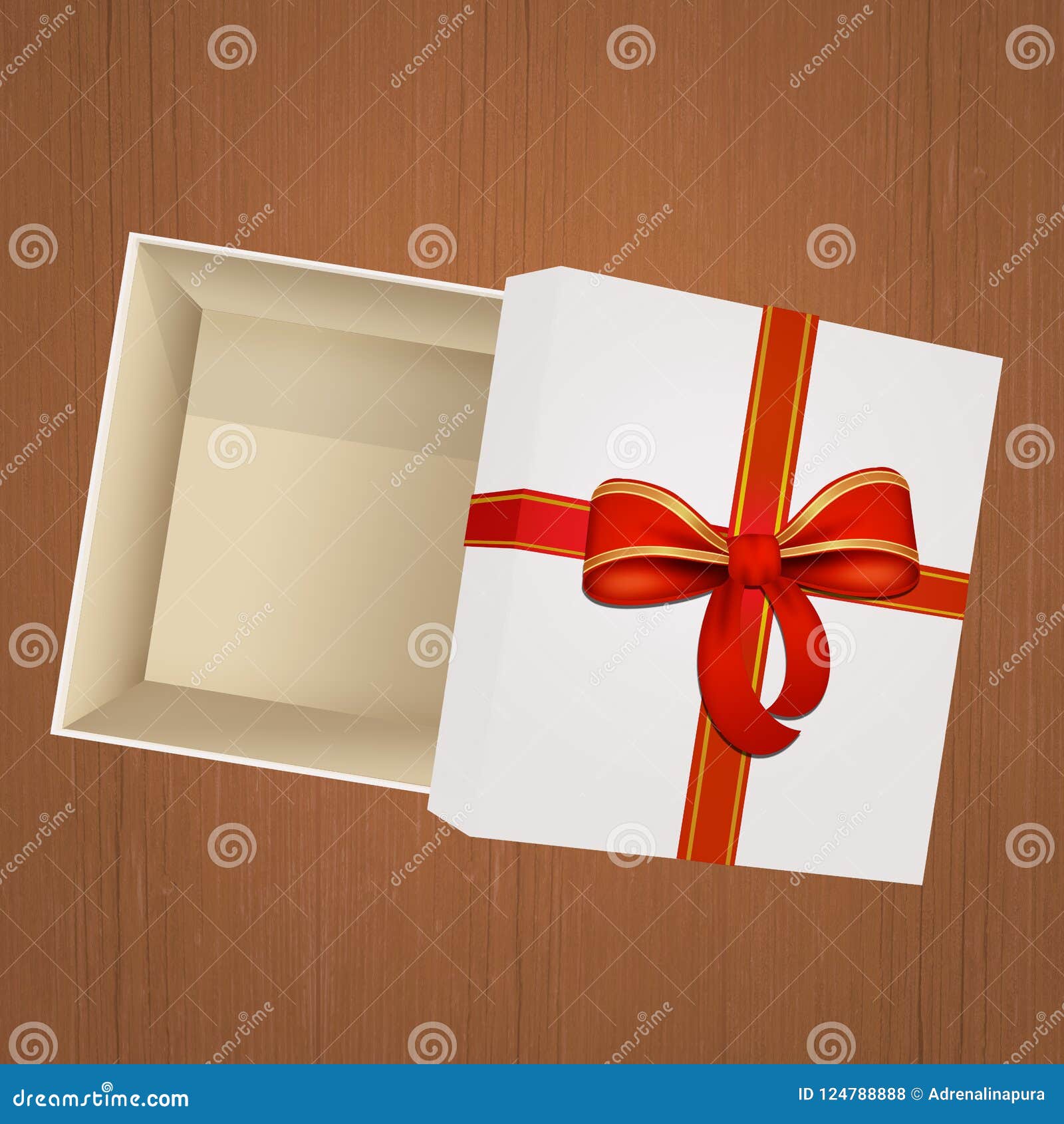 Gift box from above stock illustration. Illustration of discard - 124788888