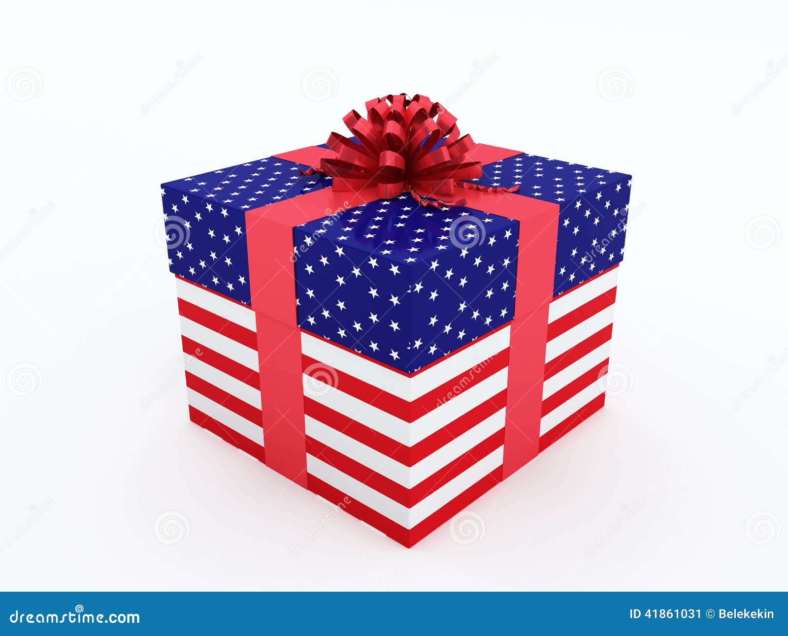 Gift Box With American Flag Texture Stock Illustration - Image: 41861031