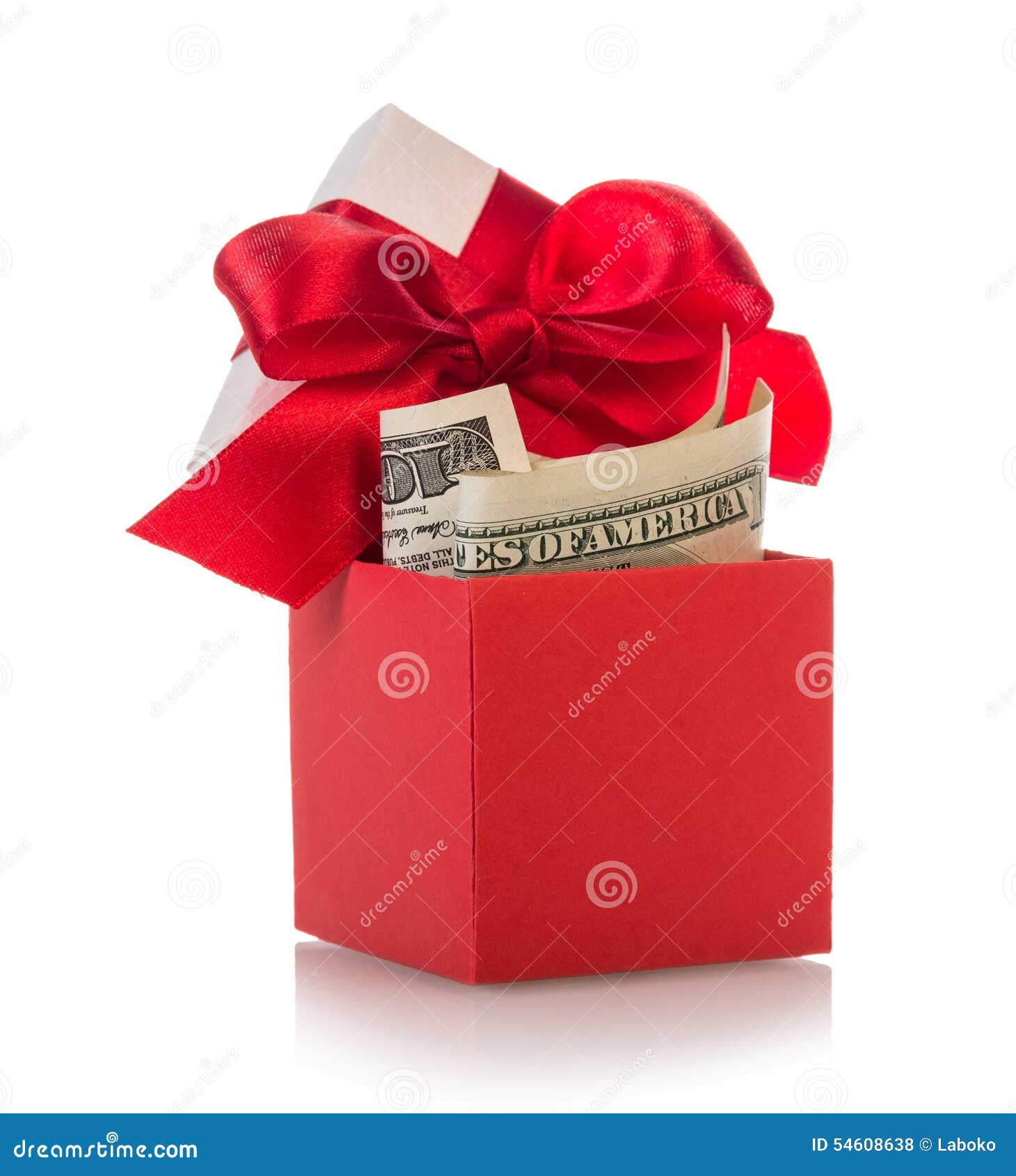 Gift box with banknotes stock photo. Image of wealth - 54608638