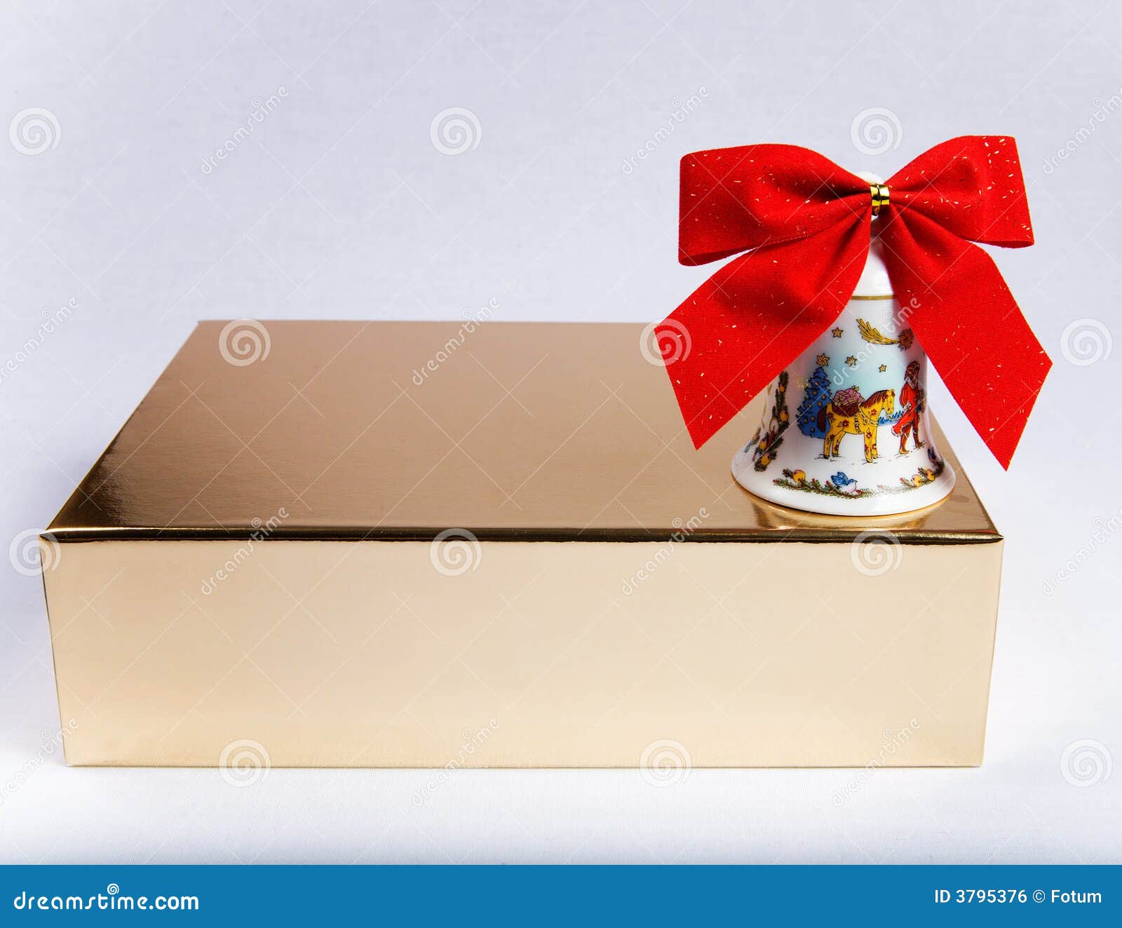 Gift box with bell stock photo. Image of present, beautiful - 3795376