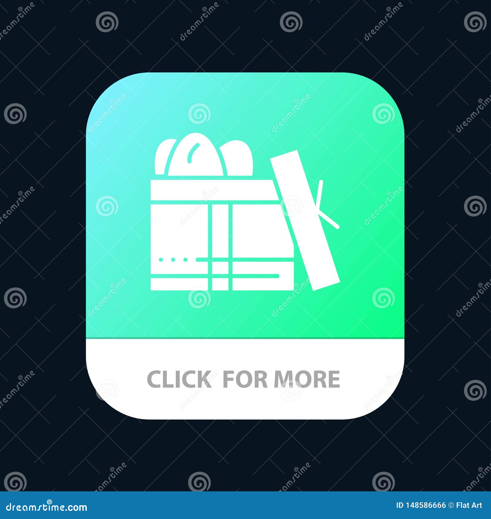 Gift, Box, Birthday, Day Mobile App Button. Android and IOS Glyph ...