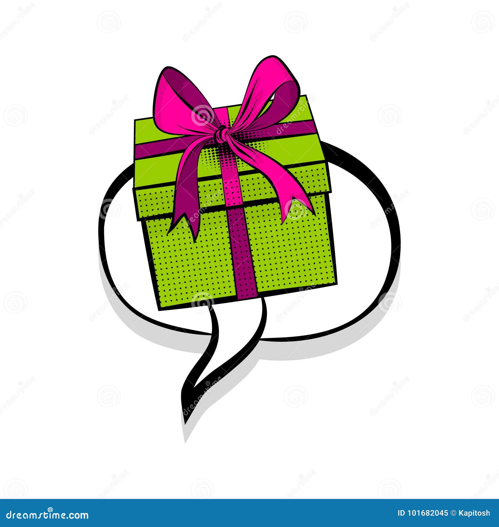 Dialog About Gift. Speech Bubbles, Woman And Man Head. Vector ...