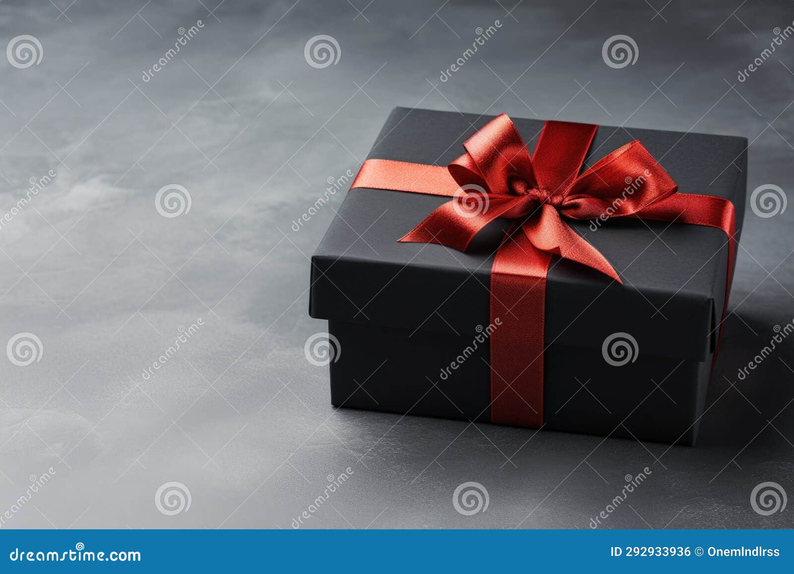 Gift box with black ribbon stock photo. Image of christmas - 292933936