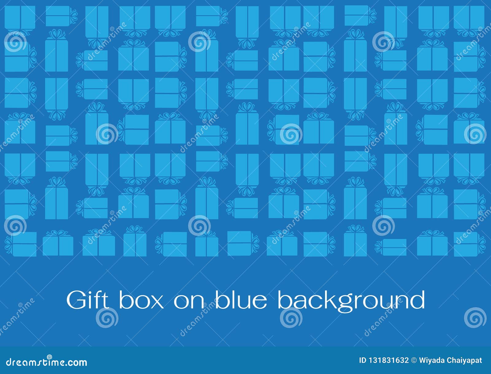Gift Box on Blue Background Stock Illustration - Illustration of ...