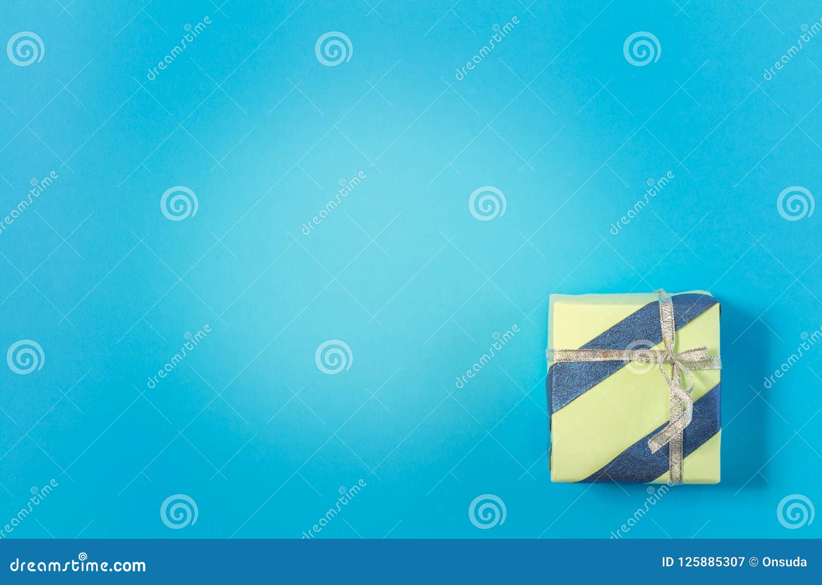 Gift Box on Blue Background Stock Image - Image of craft, design: 125885307