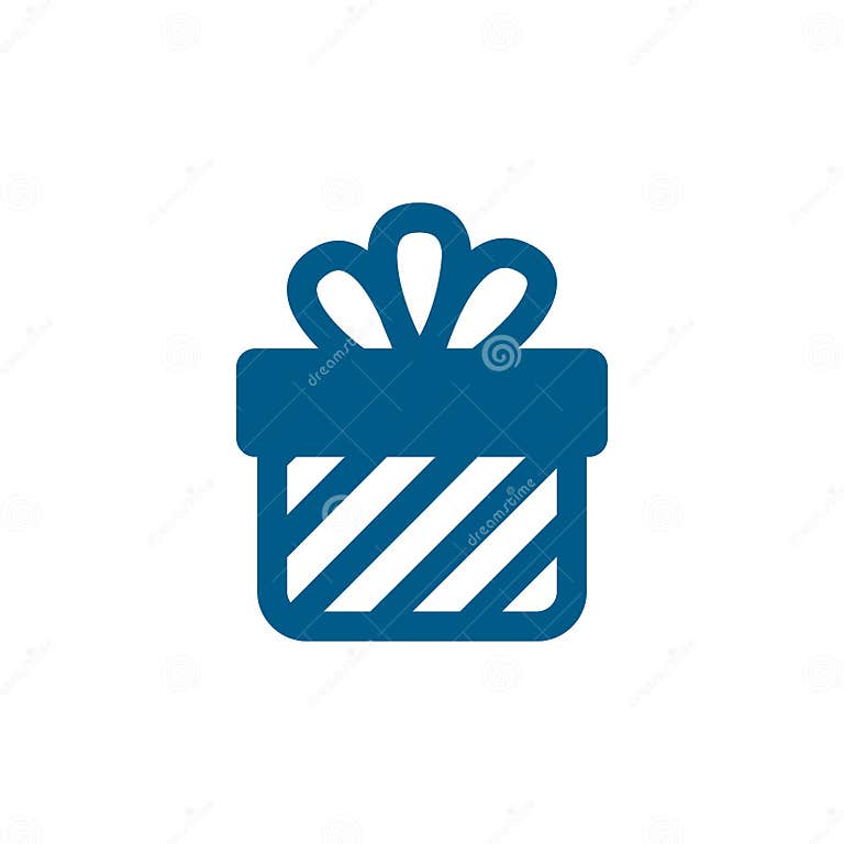 Gift Box Blue Icon on White Background. Blue Flat Style Vector ...