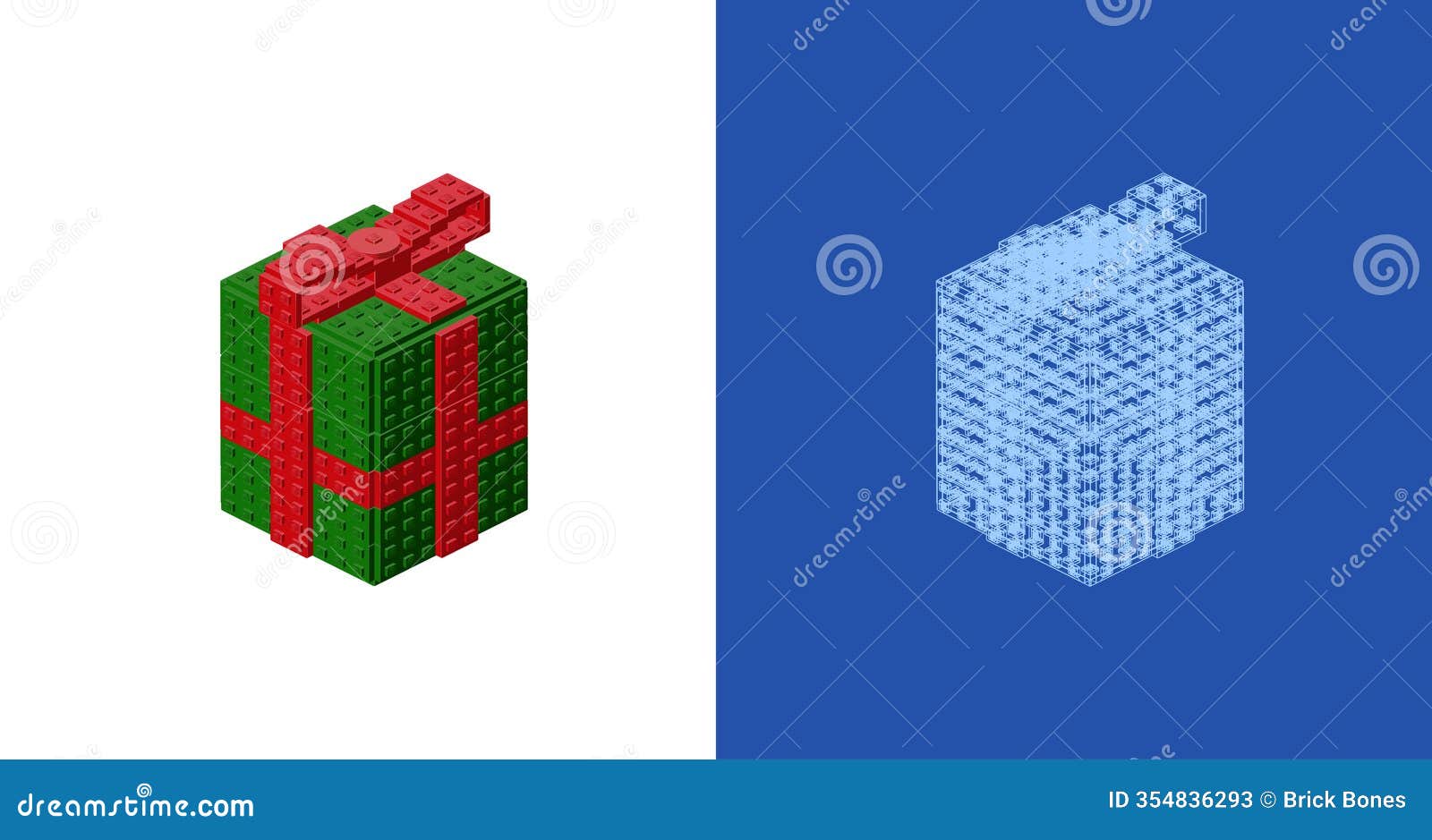 Gift Box Blueprint Project Idea and Implementation. Vector Stock ...