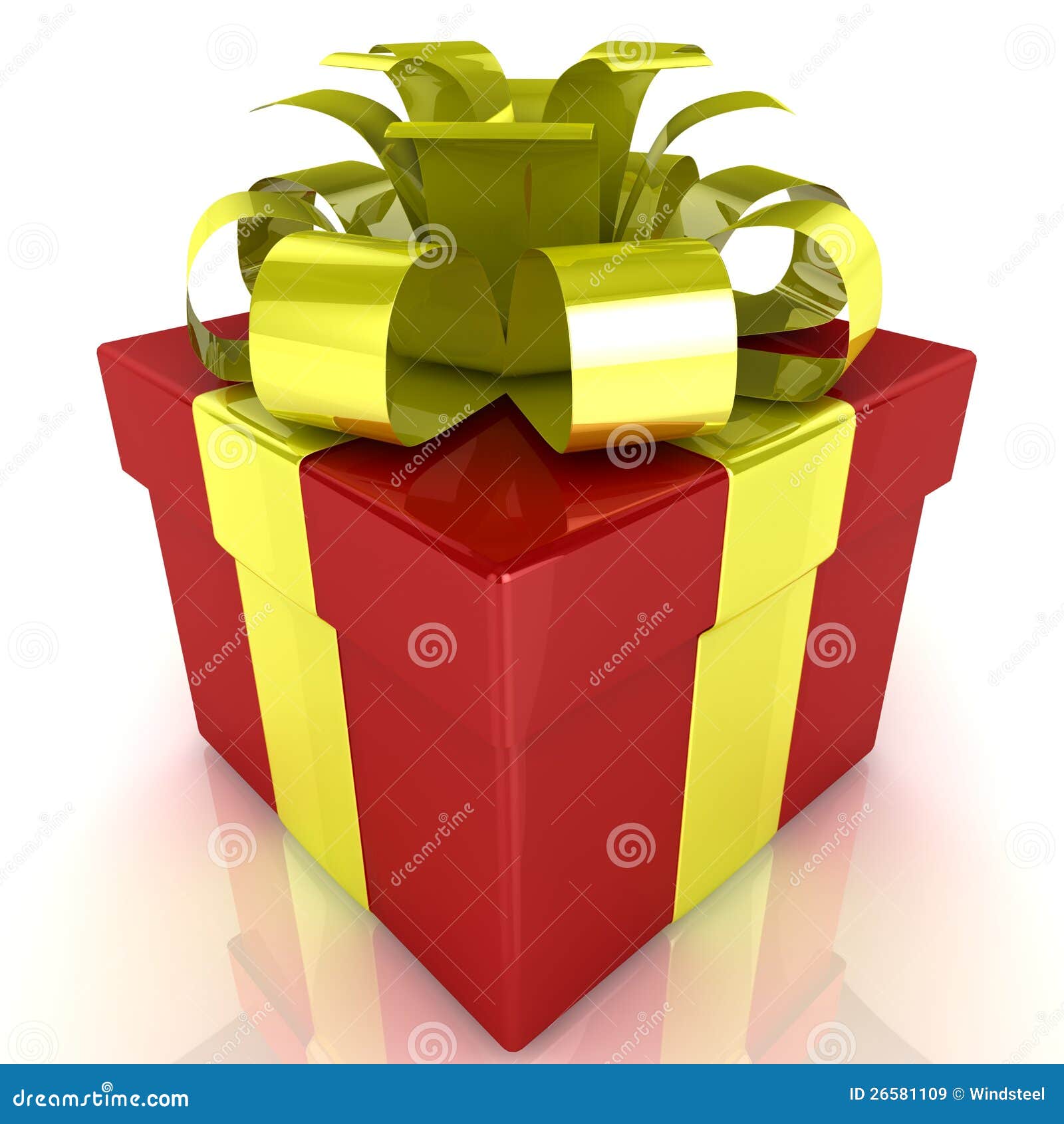 Gift Box with Bow and Ribbons. Stock Illustration - Illustration of ...