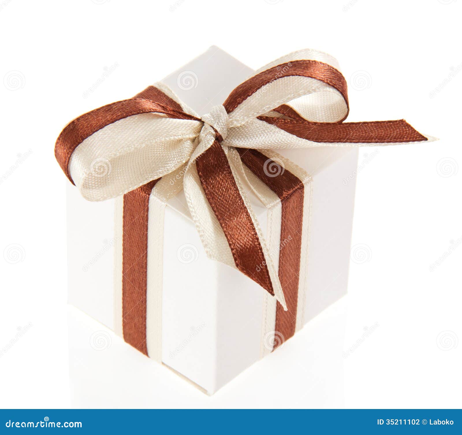 Gift Box with the Bright Ribbon and Bow Stock Photo - Image of ...