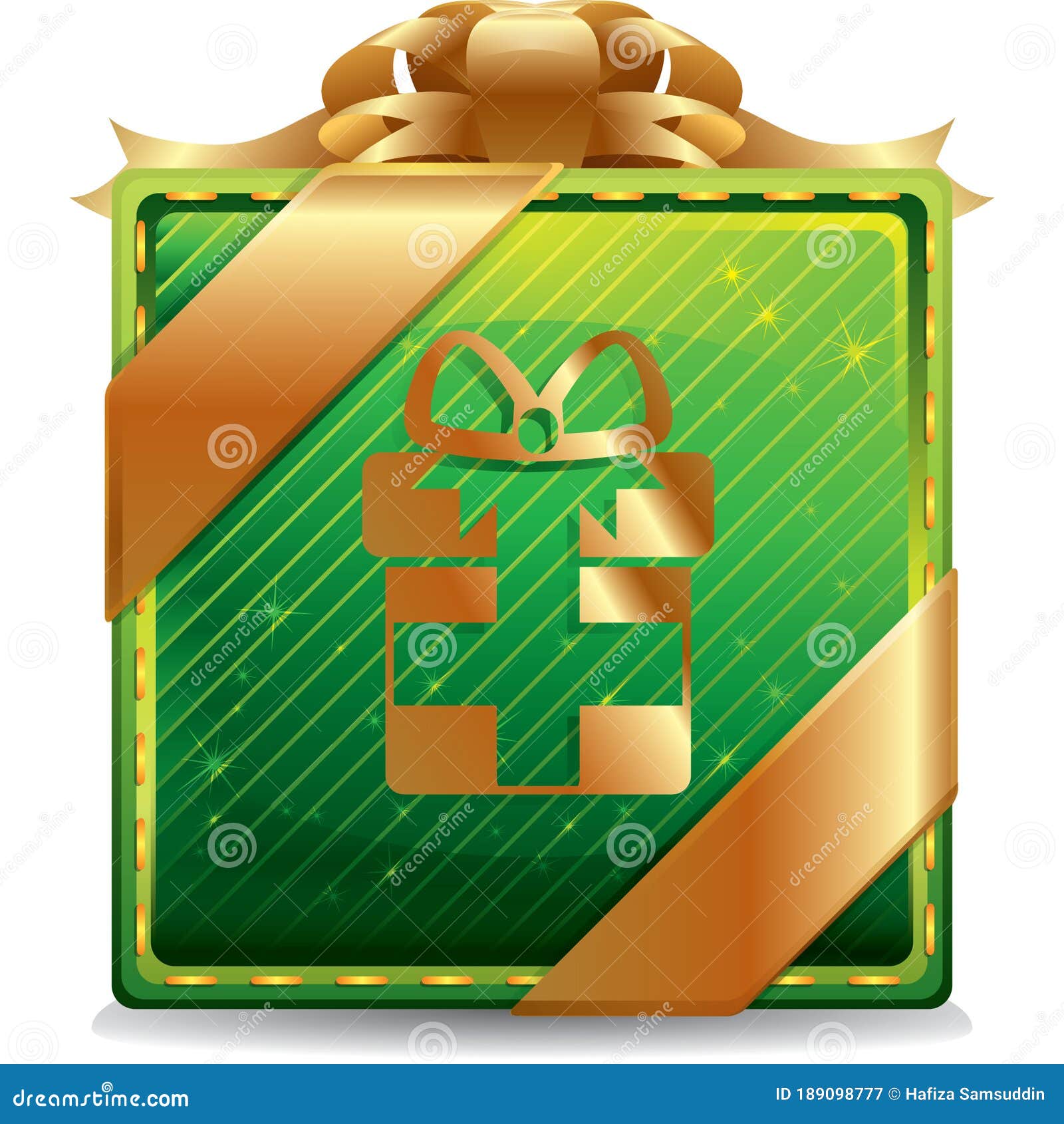Gift Box Button. Vector Illustration Decorative Design Stock Image ...