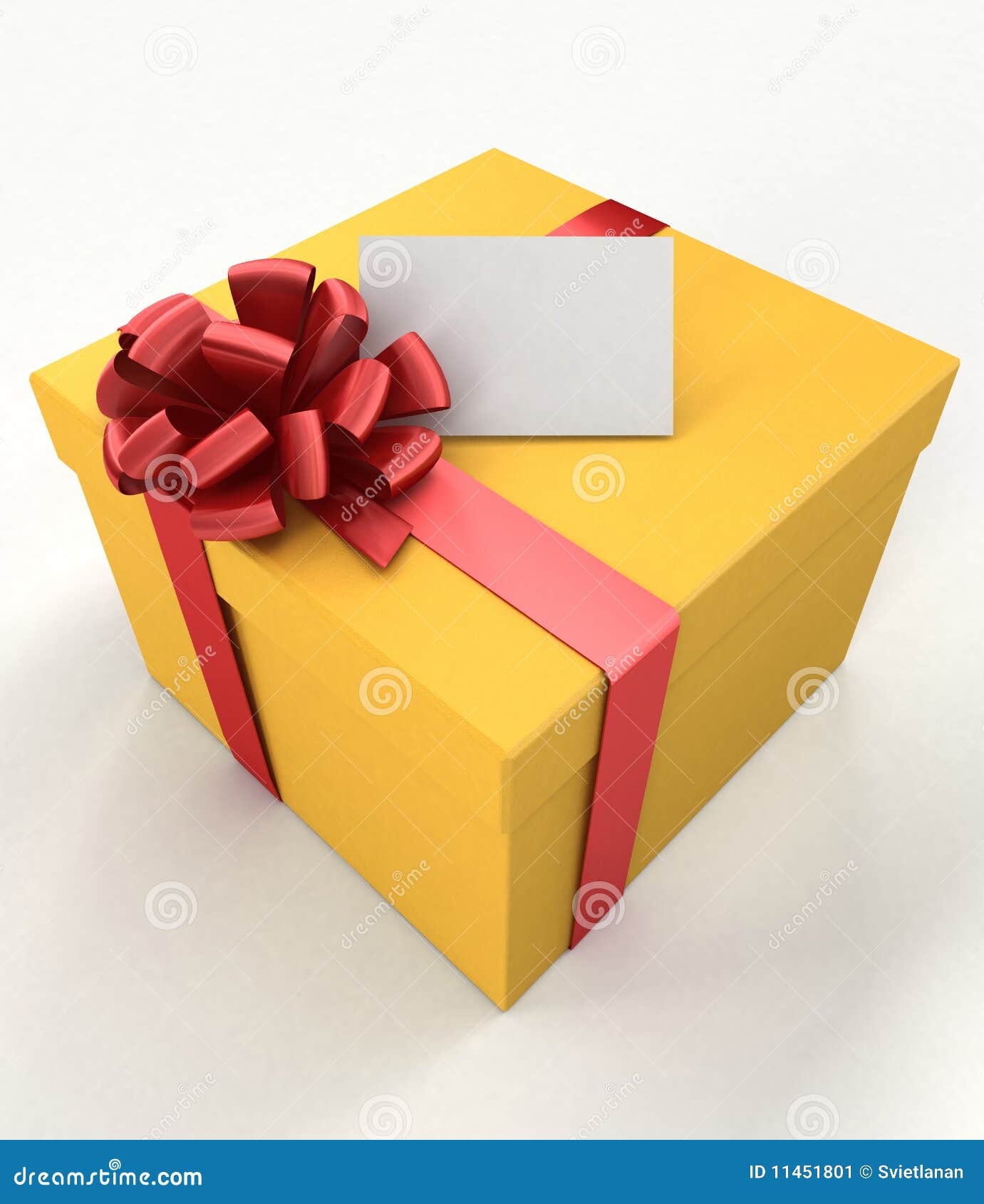 Gift box with a card. stock illustration. Illustration of white - 11451801