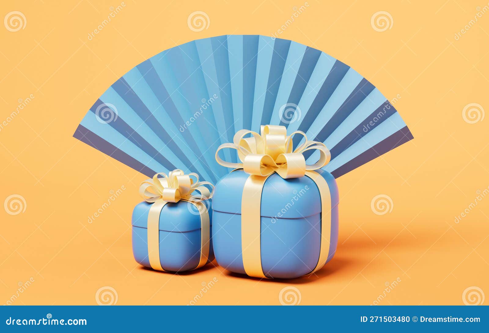 Gift Box with Cartoon Style, 3d Rendering Stock Illustration ...