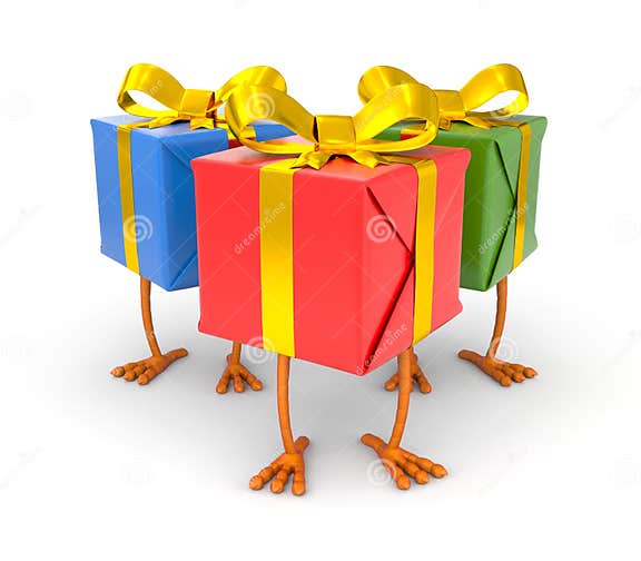 Gift box with chicken leg stock illustration. Illustration of gold ...