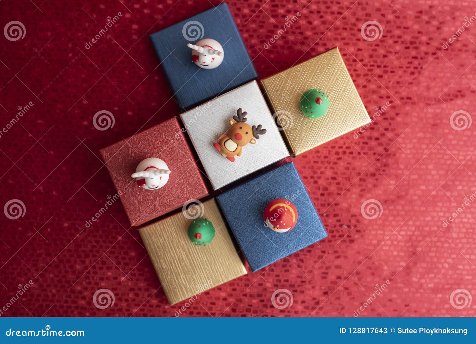 Gift Box with Christmas Elements Stock Image - Image of gift, claus ...