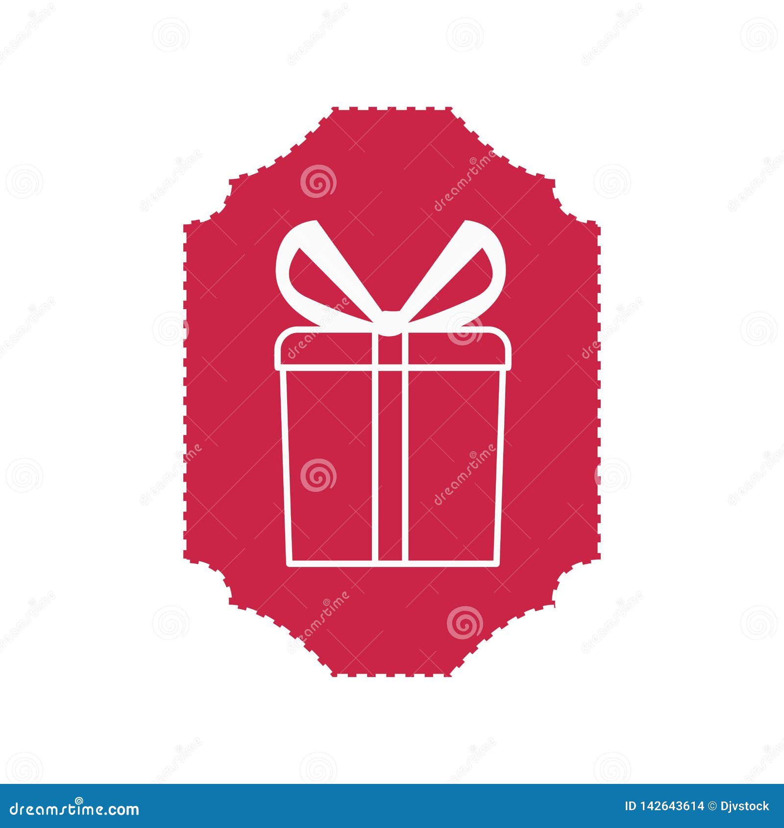 Gift Box Christmas Label Decoration Stock Vector - Illustration of ...