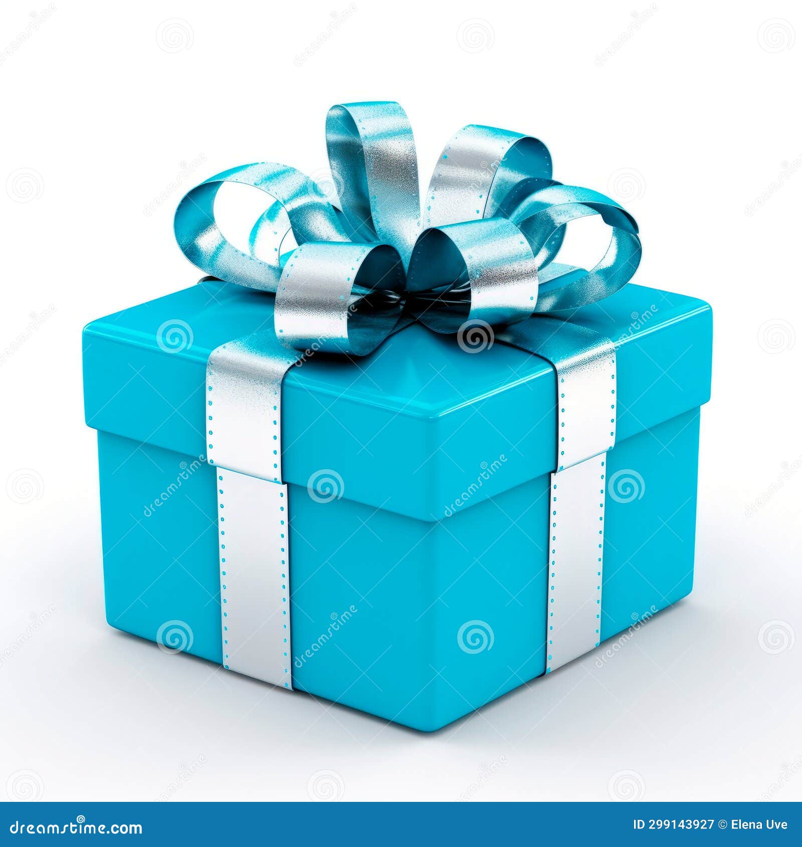 Christmas Present in Blue and White Colors. Stock Illustration ...