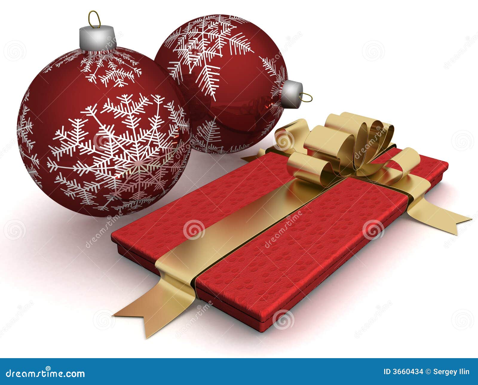 Gift Box and Christmas Spheres. Stock Illustration - Illustration of ...