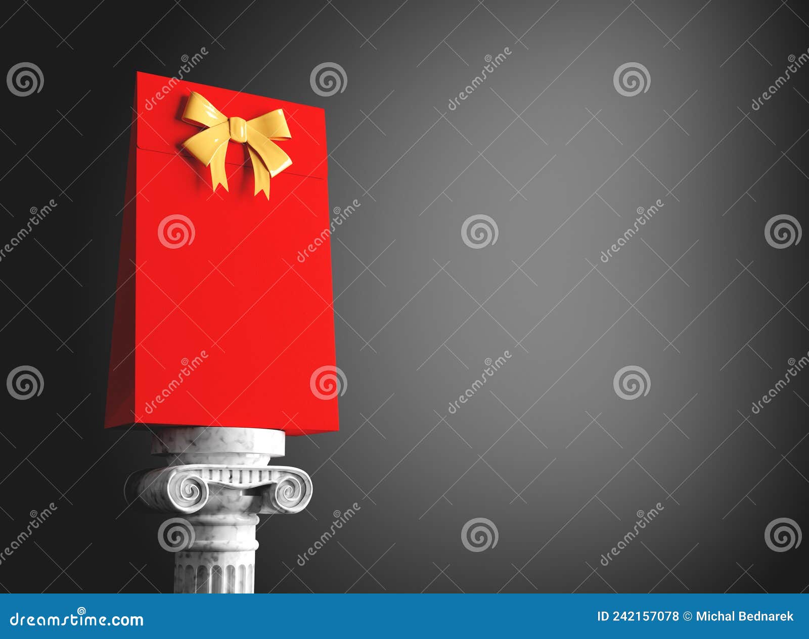 Gift Box on Classical Ancient Column. Stock Illustration - Illustration ...