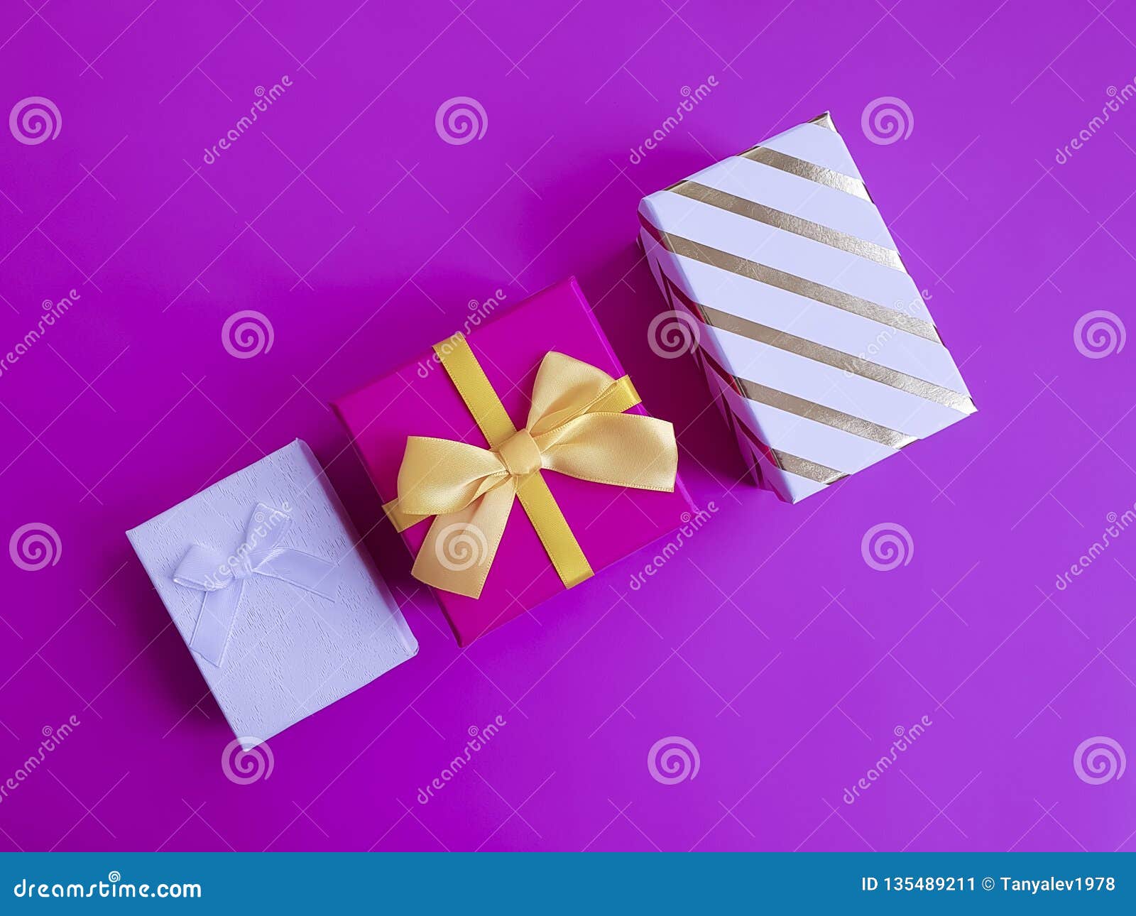 Gift Box on Colored Paper Decoration Stock Image - Image of birthday ...