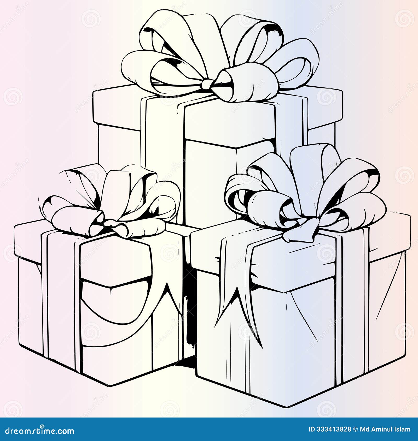 Gift Box Coloring Pages Drawing for Kids Stock Vector - Illustration of ...