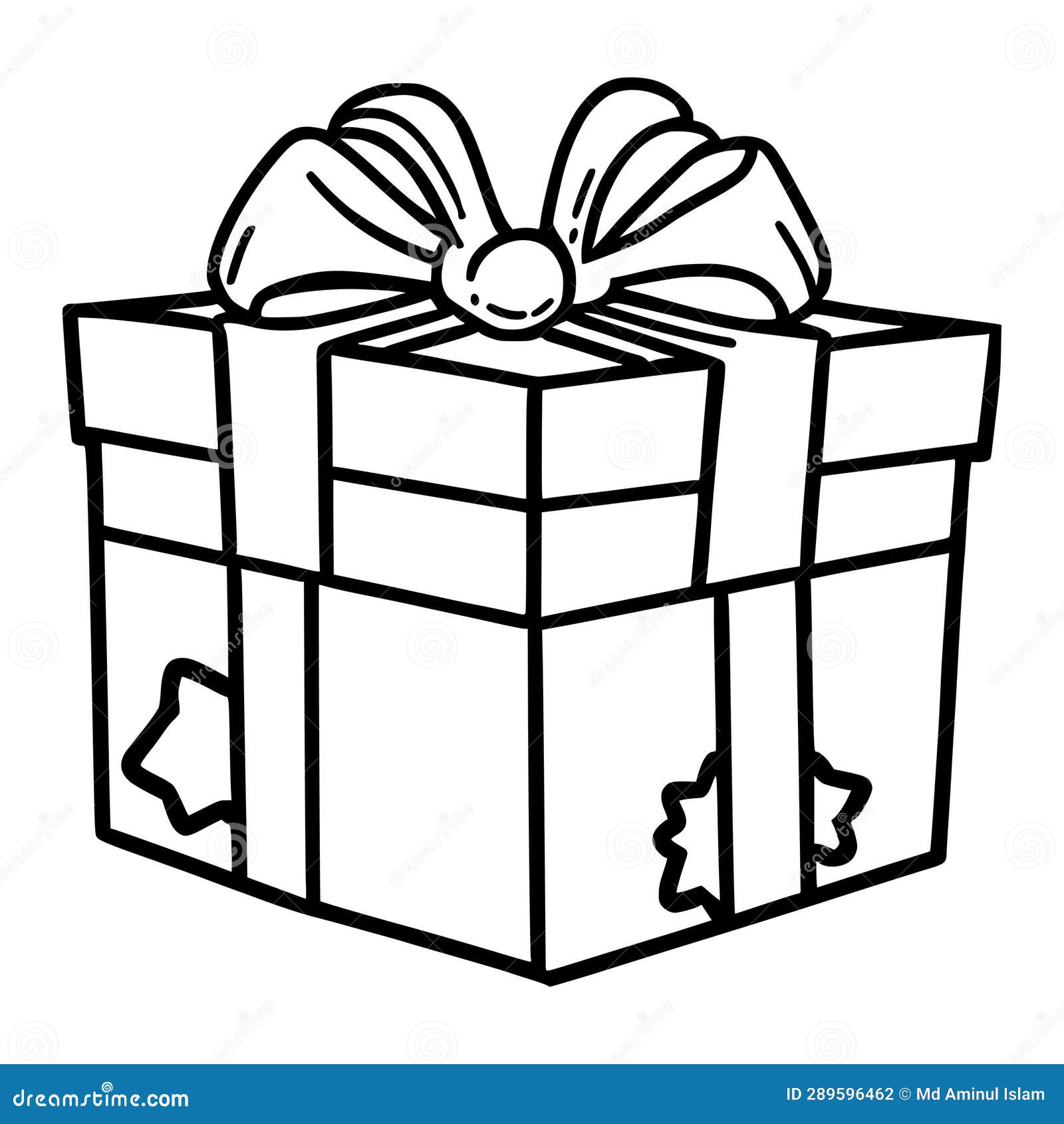 Gift Box Coloring Pages for Kids Stock Illustration - Illustration of ...