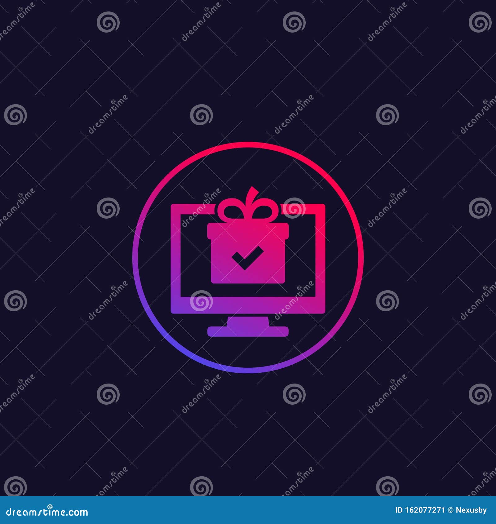 Gift Box on Computer Screen Vector Icon Stock Vector - Illustration of ...